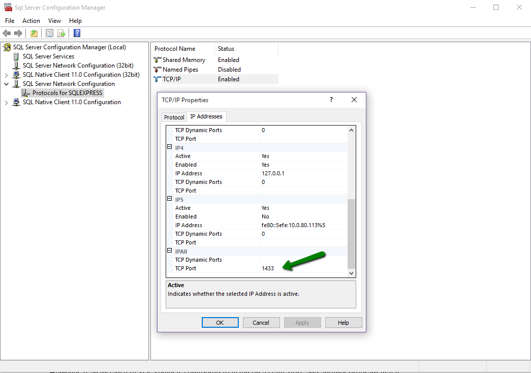 Establishing connection to Microsoft SQL Server